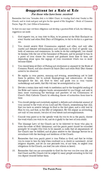 Reception Certificate – The Parish Press